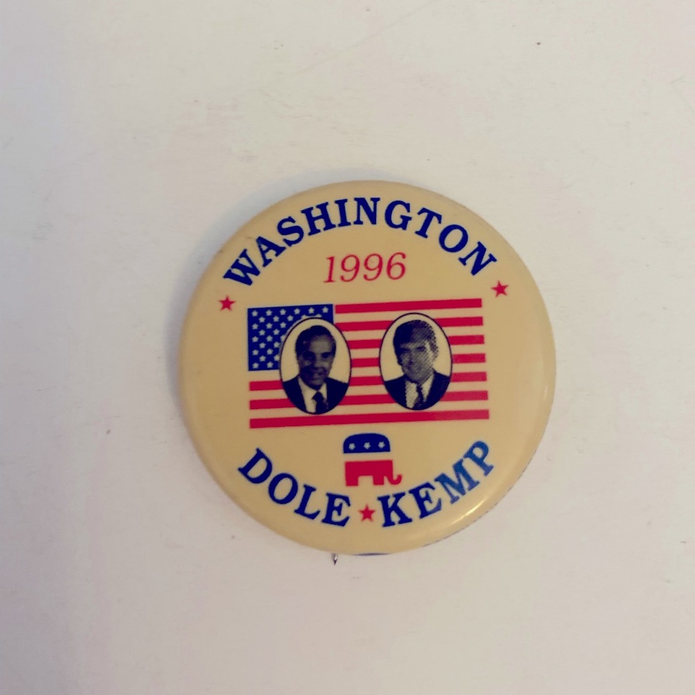 Vintage Washington Dole Kemp 1996 Button - Gem